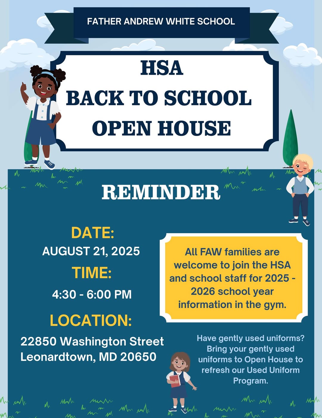 Back to School Open House 2025 – Father Andrew White, S.J. School